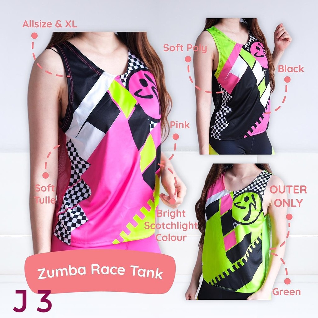 Zumba RACE TANKTOP Tops zumba Aerobics Bikes | Shopee Singapore