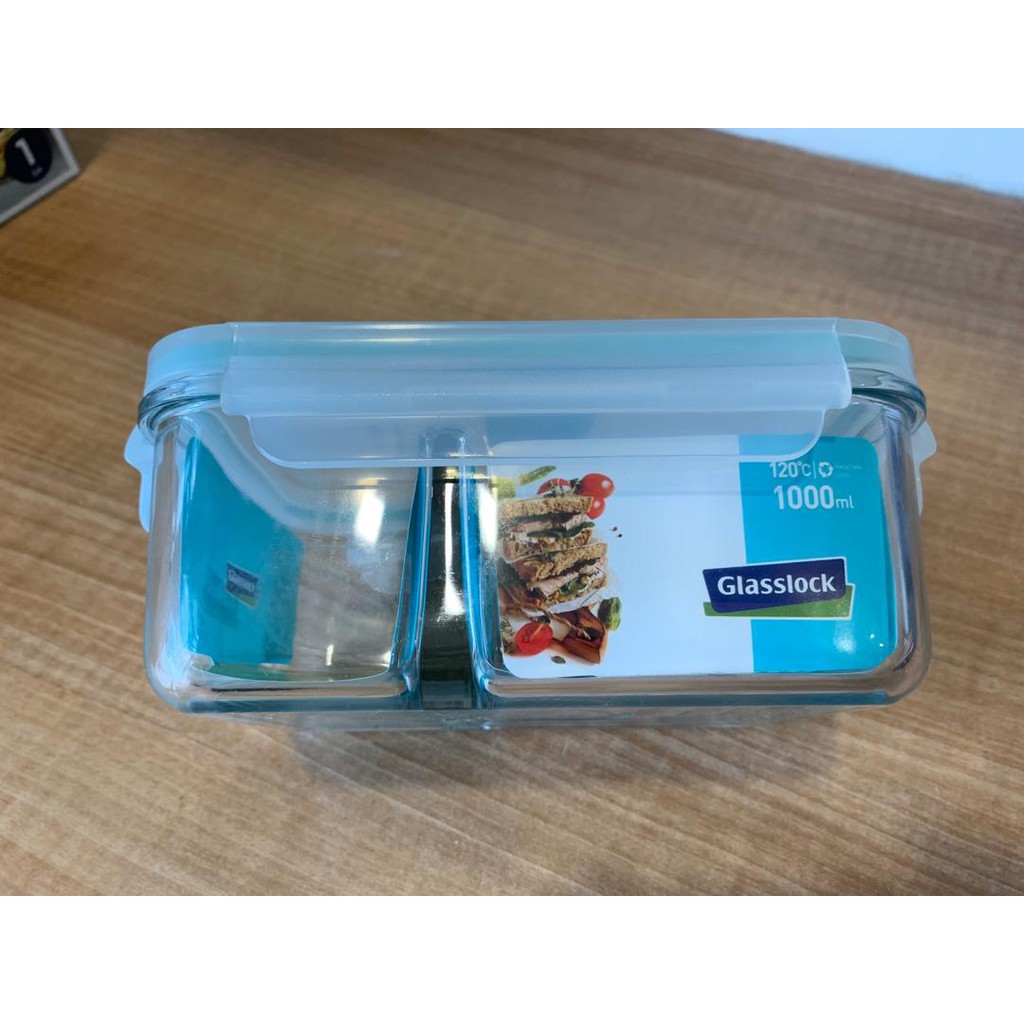 100% BPA Glasslock Microwave Duo Rectangular Food Container - 1000ml ...
