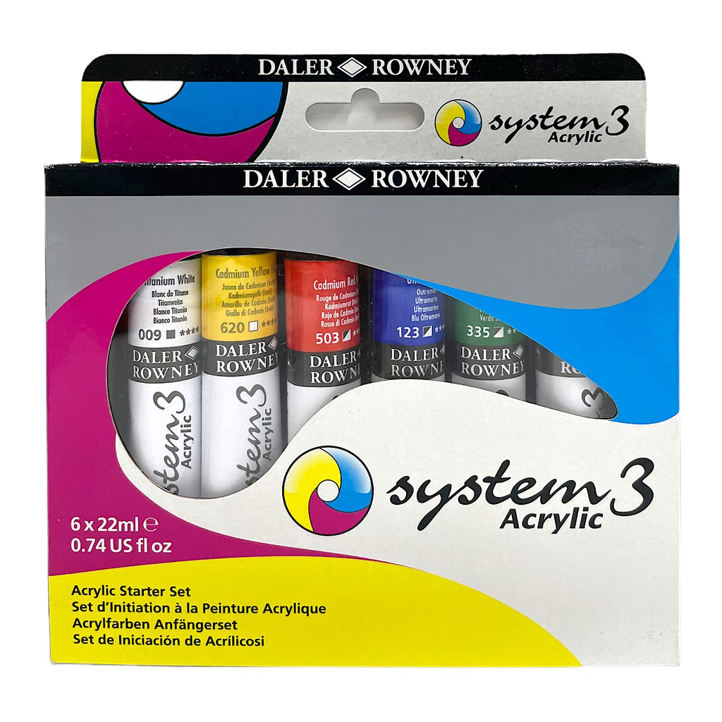 Daler Rowney 6col x 22ml System 3 Acrylic Starter Set 129100005 ...