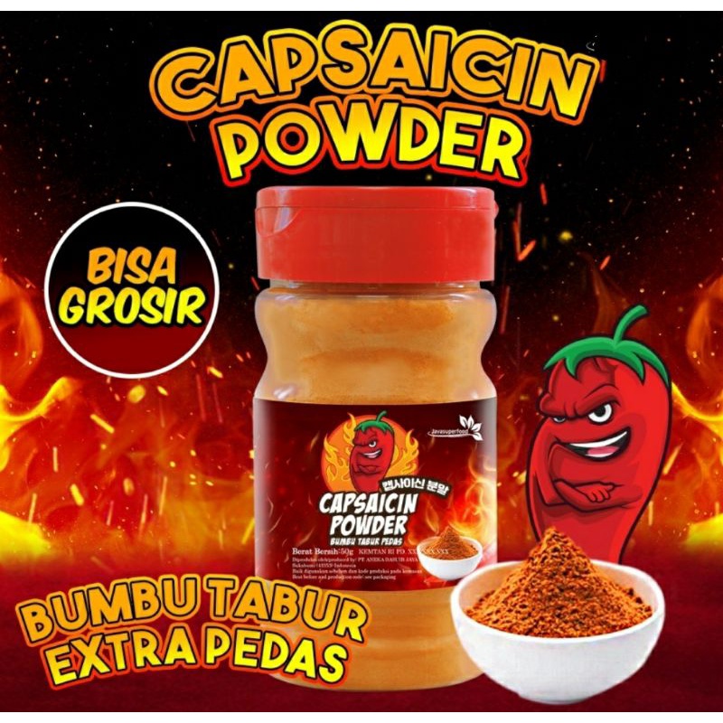 Capsaicin Powder Hottest Chili Powder 50gr Halal MUI/Super Spicy Chili ...