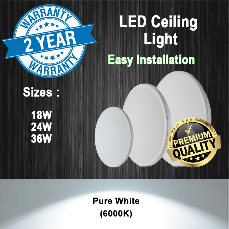 🌞 Long-Lasting LED Ceiling Light | LED Light | LED 18W 24W 36W 2 YEAR WARRANTY | Shopee Singapore