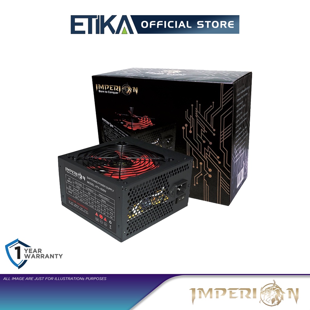 Imperion Extreme Power 600W Gaming Power Supply PSU with 6-Pin PCIE PSU ...