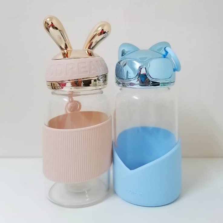 Glass Water Bottle-Hello Dream (Cat's King Glass/Fashion Rabbit Glass ...
