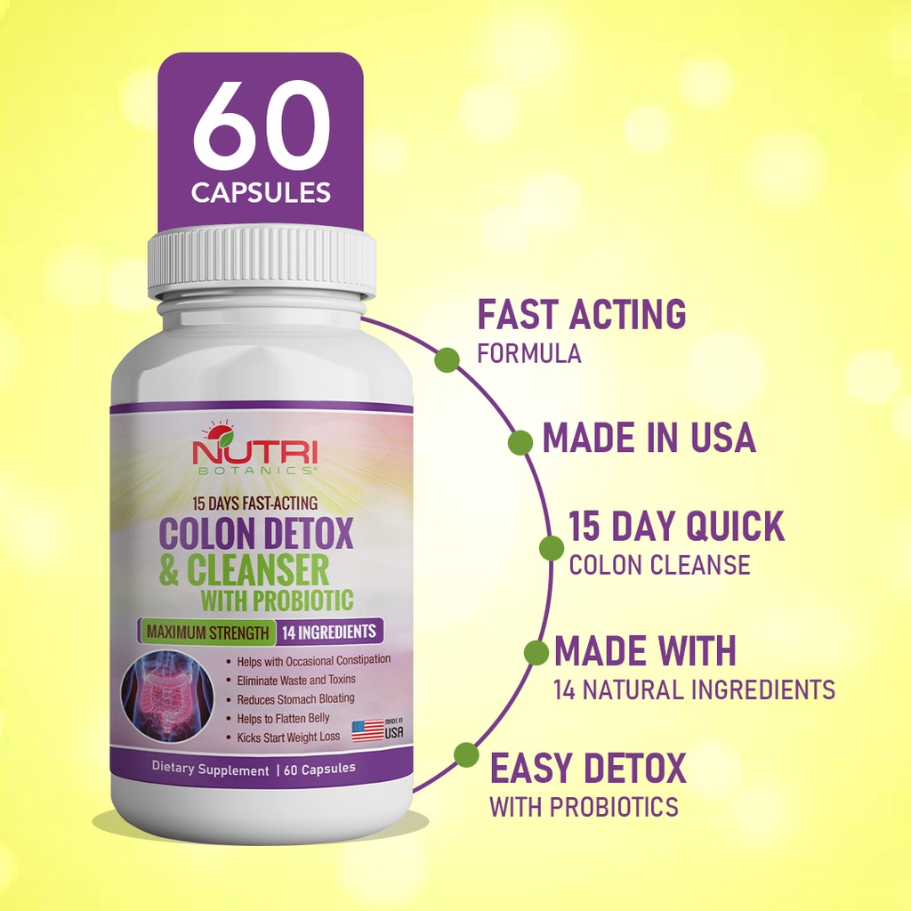 Nutri Botanics Colon Detox Constipation Relief Bloating Supplement ...