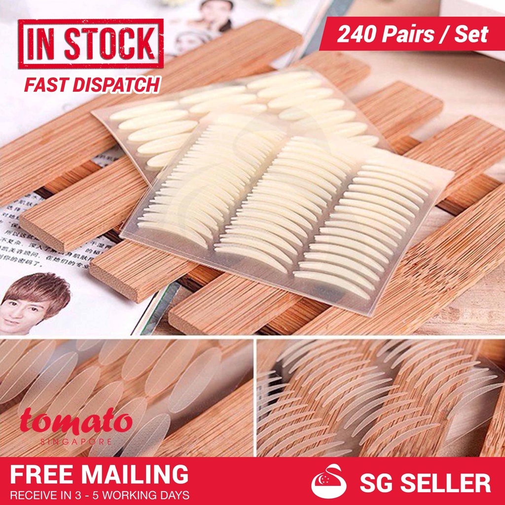 [SG Seller] 240 Pairs White Thin Invisible Double Eyelid Adhesive Eye ...