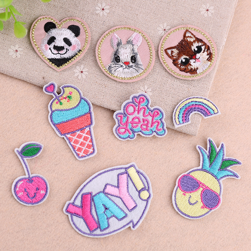 Embroidered computer embroidered colored dessert fruit series cute ...