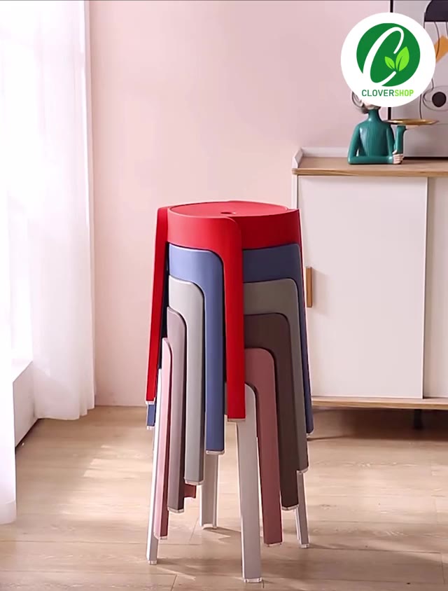 🔥SG Seller🔥 Upgraded Stackable Designer Modern Plastic Stool Chair ...