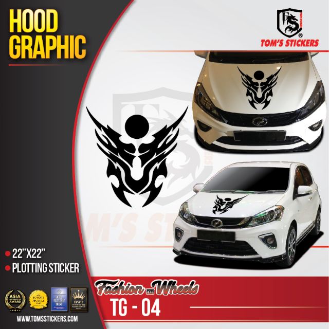 Hood Sticker for axia bezza exora satria Swift alza myvi | Shopee Singapore