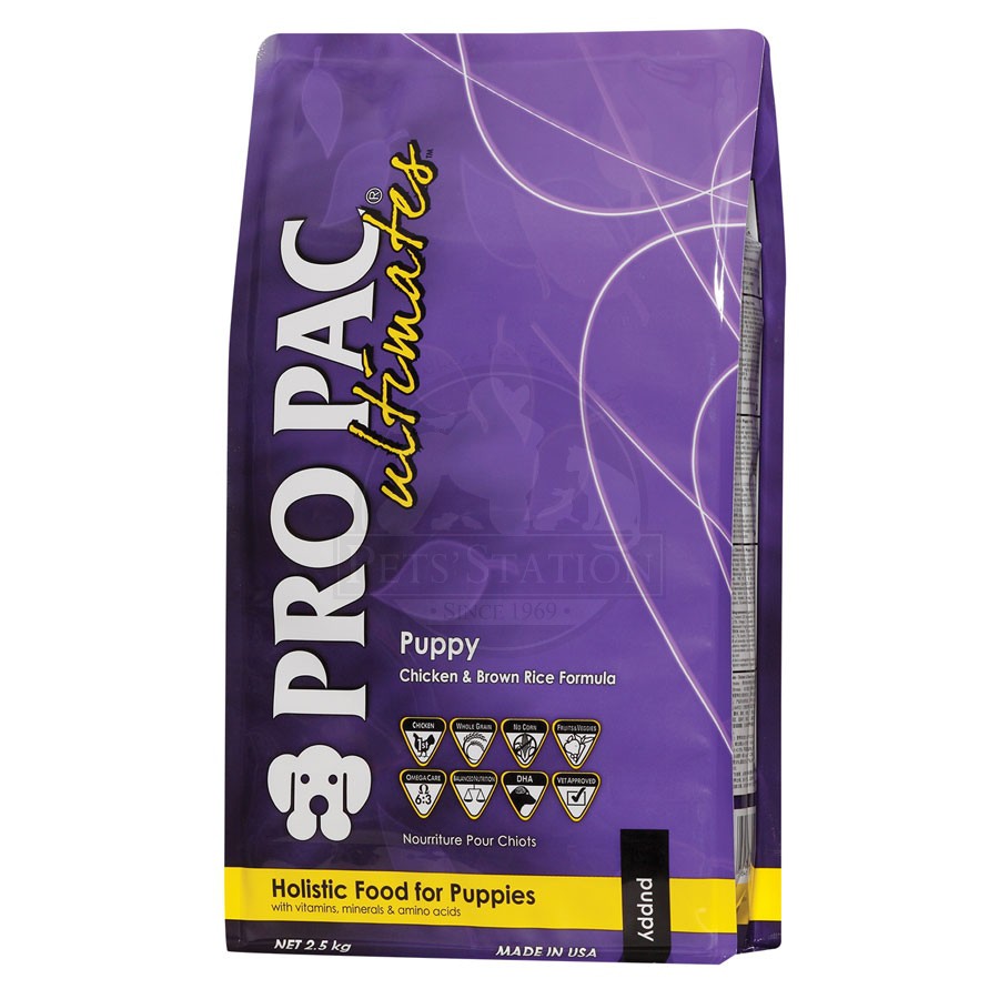 PRO PAC ULTIMATES PUPPY CHICKEN MEAL & BROWN RICE FORMULA DOG DRY FOOD ...