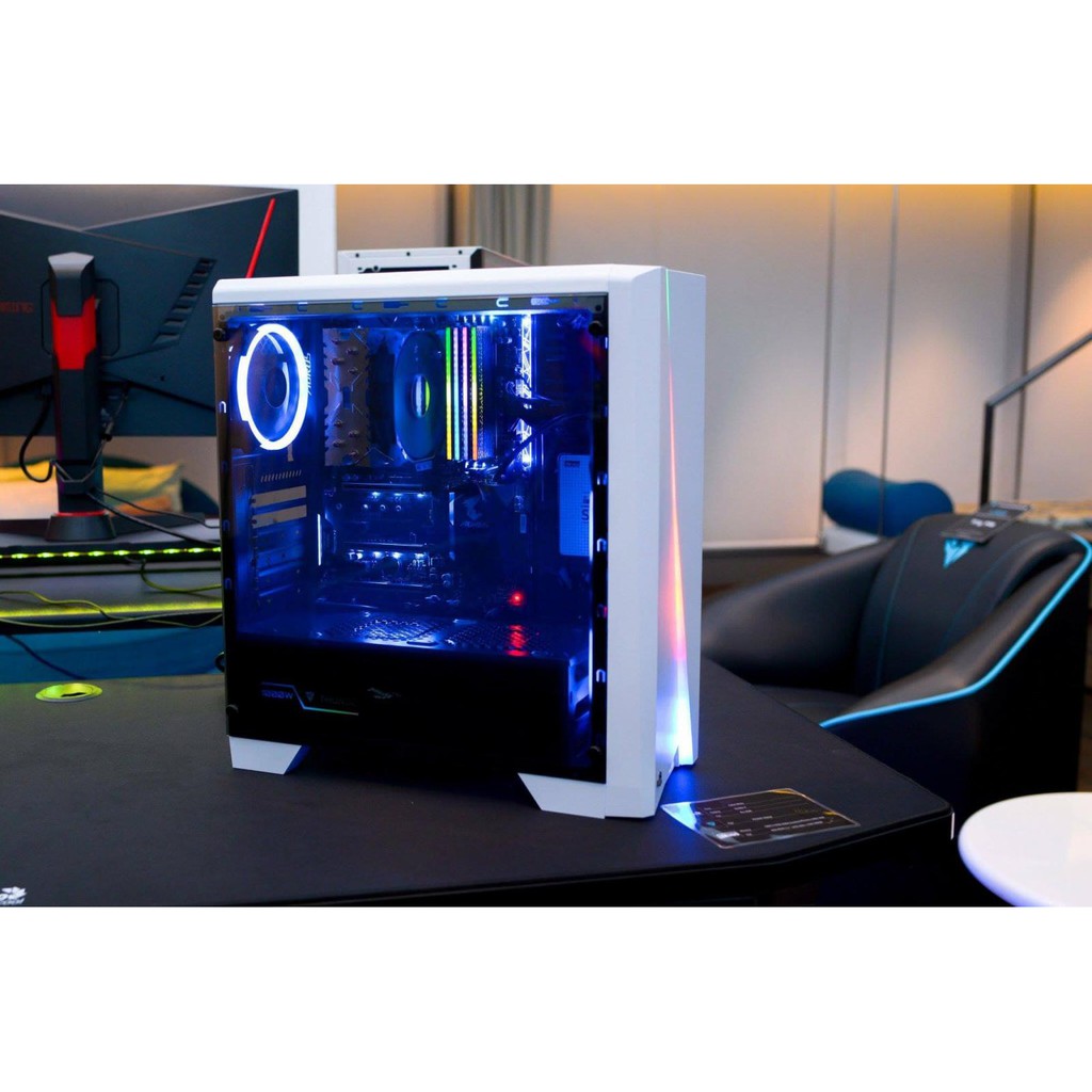Aerocool Cylon WG LED RGB PC Case (white) | Shopee Singapore