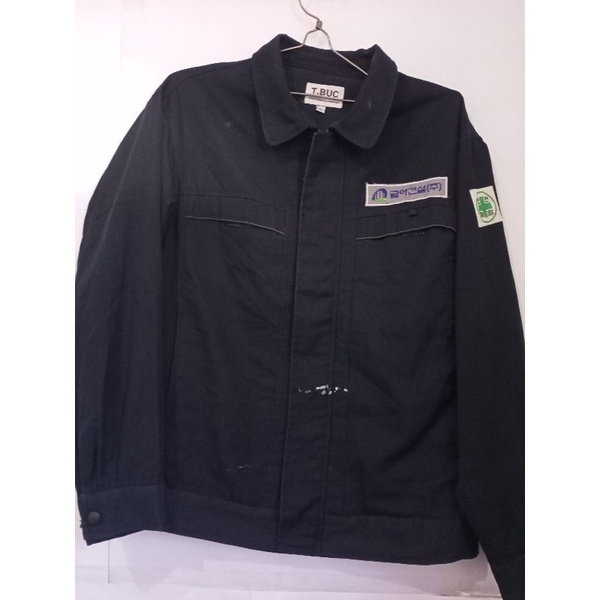 HITAM Tbuc Brand Black Work Jacket Half Fur Thick Canvas Material ...