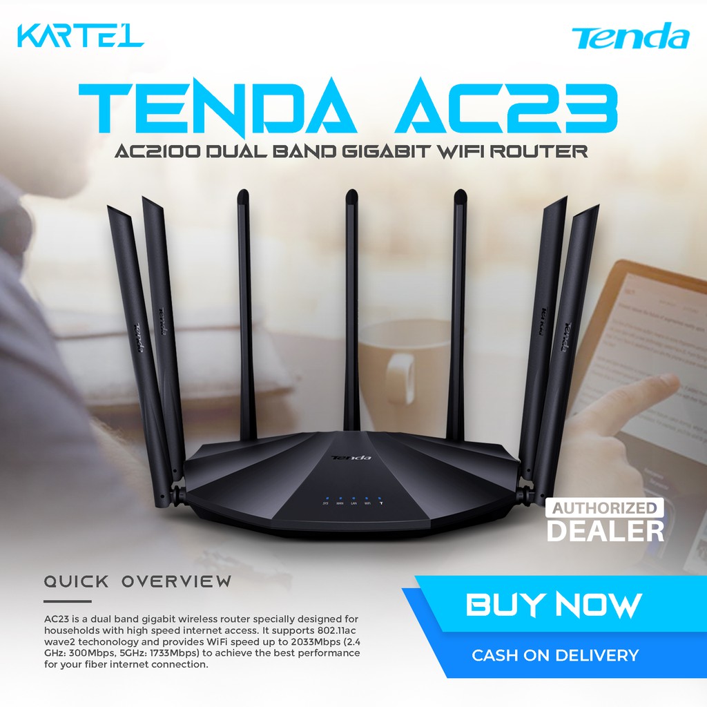 TENDA AC23 AC2100 Dual Band Gigabit WiFi Router (English Firmware ...
