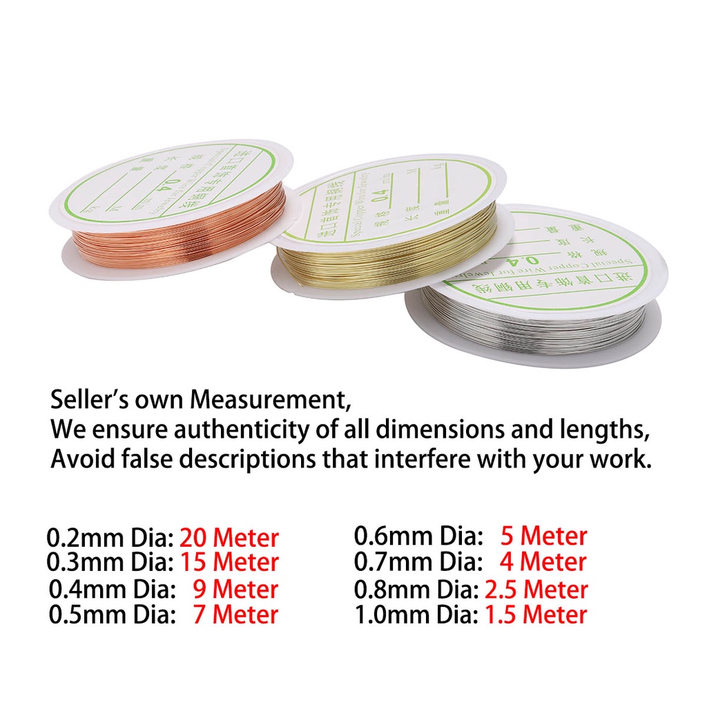 1 Roll Sturdy Gold Alloy Copper Wire Dia 0.2 0.3 0.4 0.5 0.6 0.7 0.8 1 ...