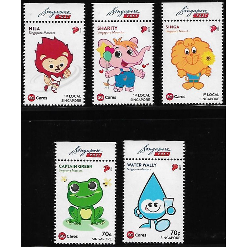 2020 Singapore Mascots 5 Mint Stamps Complete Set - Wishingtown ...