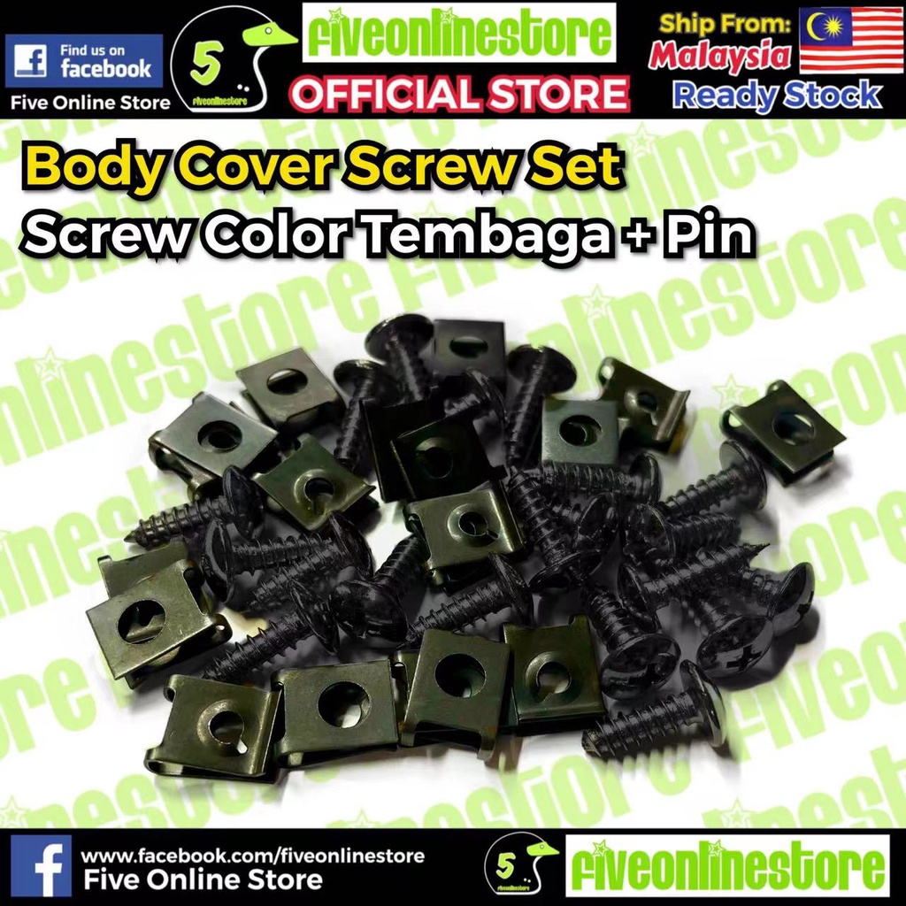 Body Coverset M5 Steel Screw & Skru Clip Set 1pc Yamaha LC135 SRL NOUVO ...