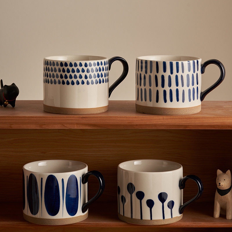 450ml Niche Coffee Cup ins Style Coffee Cup Retro Large Ceramic Cup ...