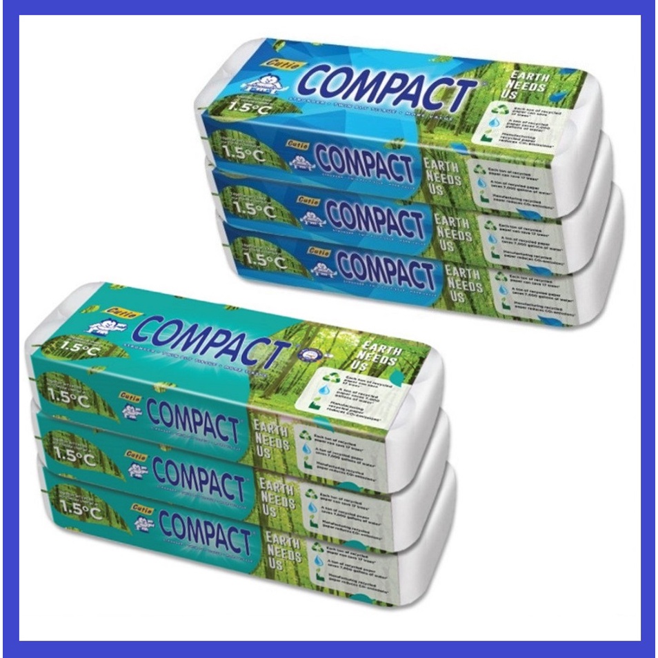 Cutie Compact Eco-Friendly (Green) Toilet Rolls 2Ply 10rolls | Shopee Singapore