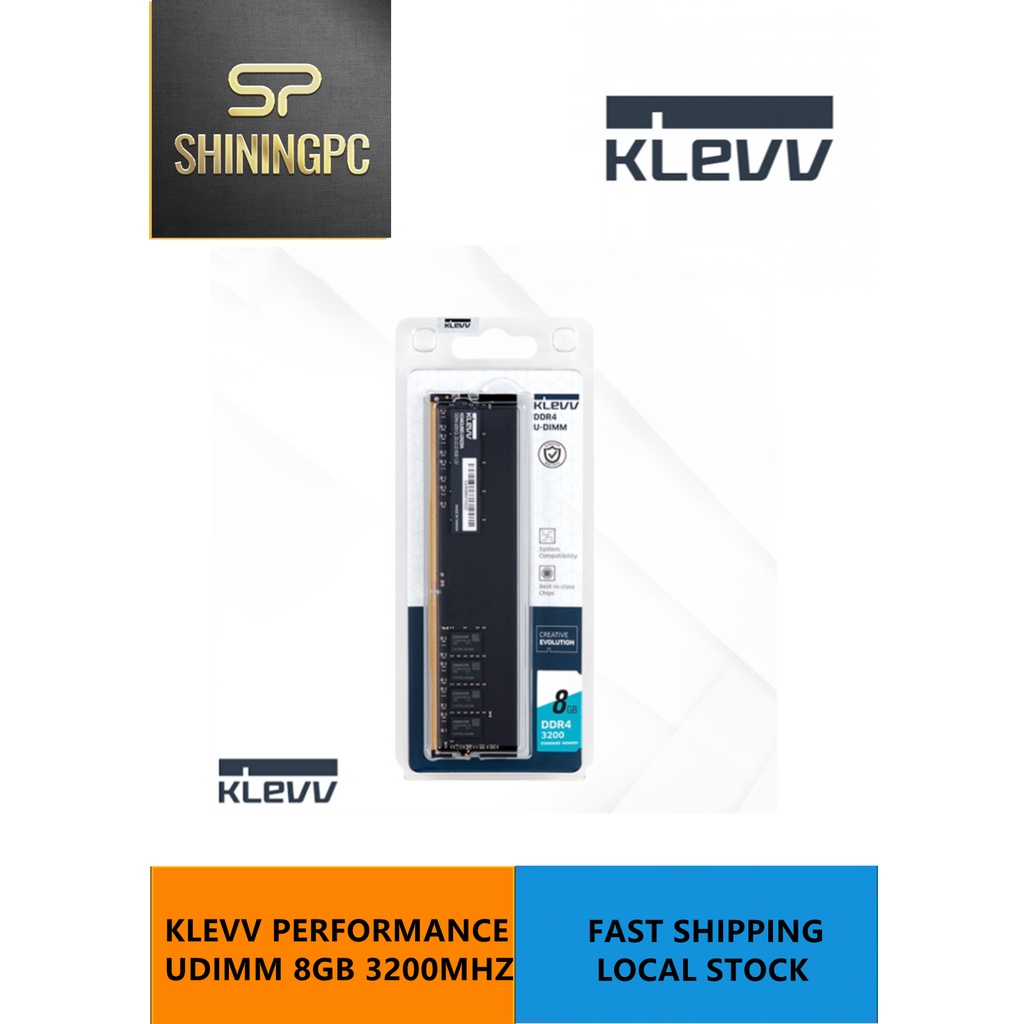 Klevv 8gb ddr4 3200mhz cl22 performance desktop ram / long dimm / udimm ...