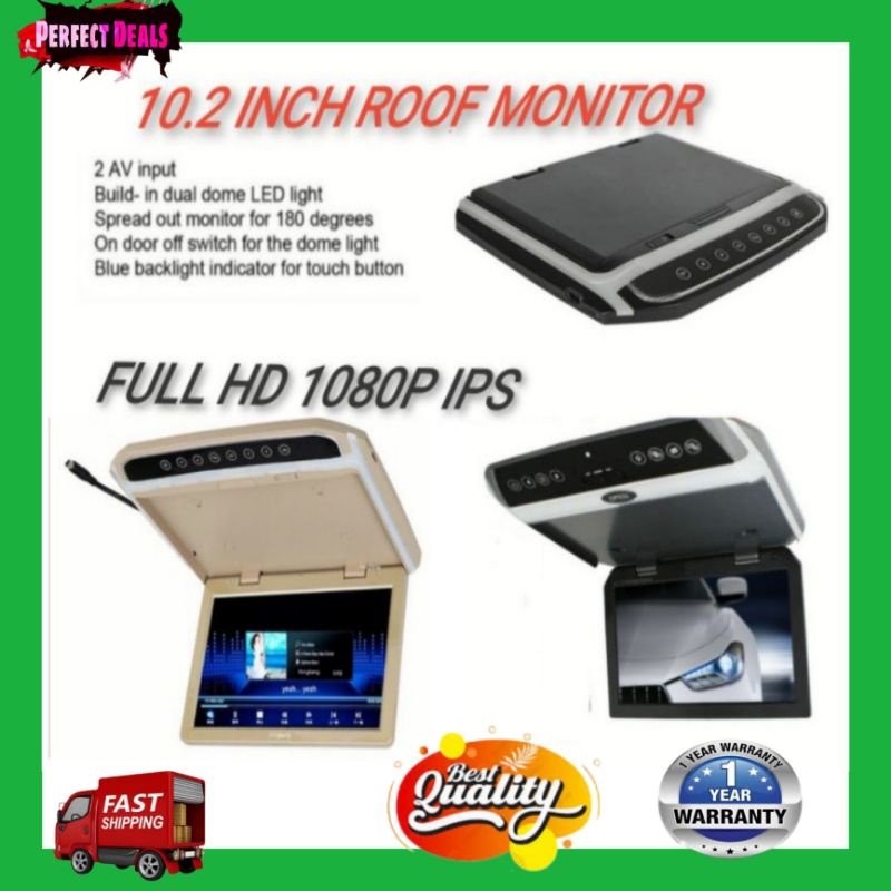 10.2 INCH SUPER FULL HD 1080P LED ROOF MONITOR roof MONITOR full HD ...