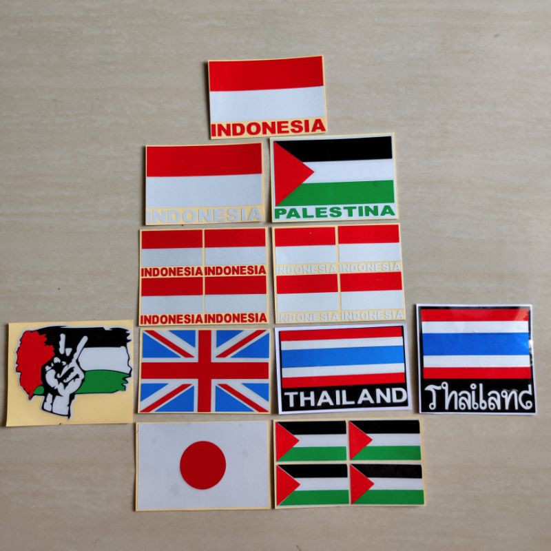 Sticker cutting sticker Flag Palestine INDONESIA Japan England THAILAND ...