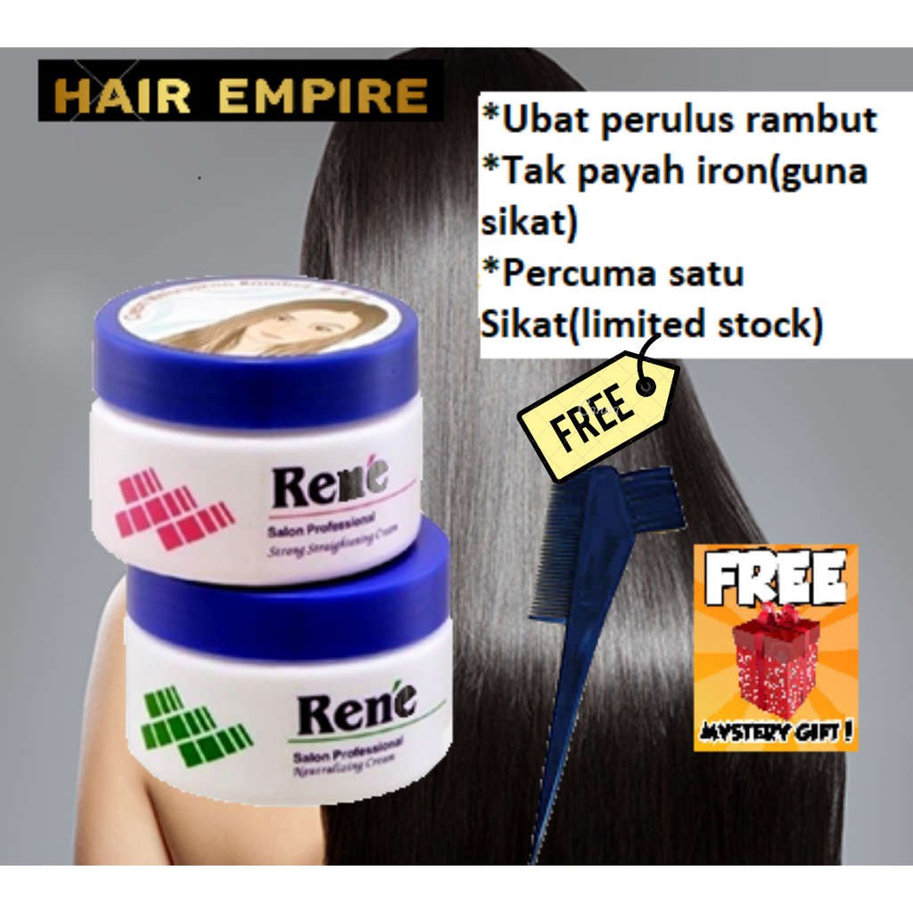 stok* Rene Ubat Pelurus rambut (No need iron) 120ml + 120ml Hair ...