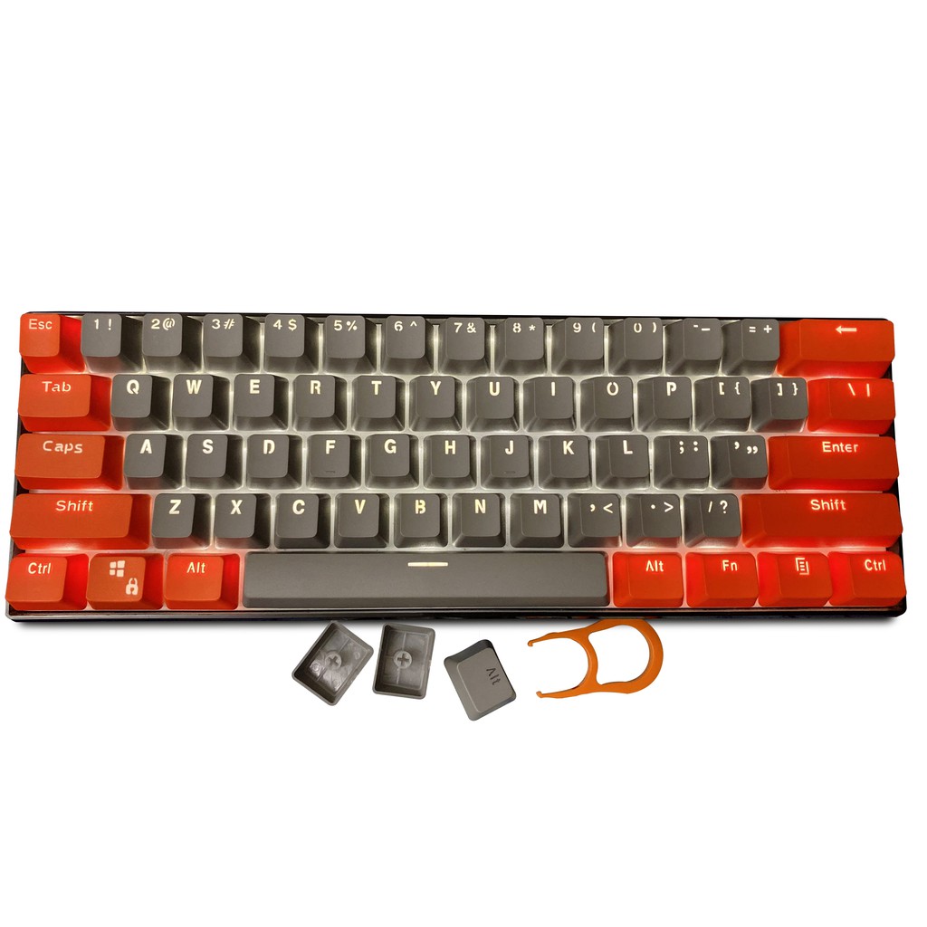 (Keycaps Only Sold)RK 61 Black white PBT Material OEM Profile Backlit ...
