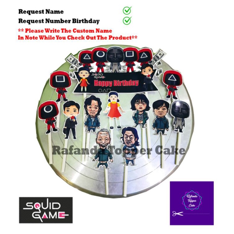 Squid game birthday cake Topper | Shopee Singapore