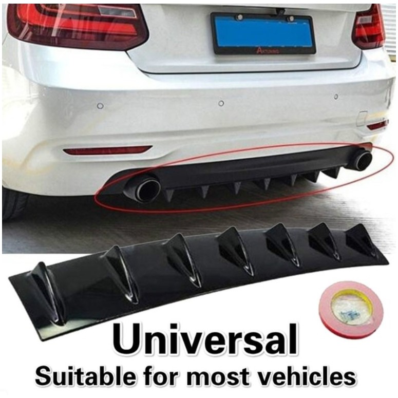 Shark Fin 7 Wing Lip Diffuser Rear Bumper Chassis ABS Universal ...
