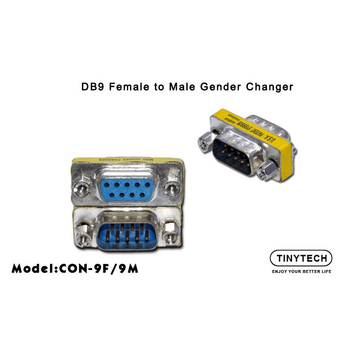 9 PIN Male to Female Gender Changer Converter DB9 Serial Adapter RS232 ...