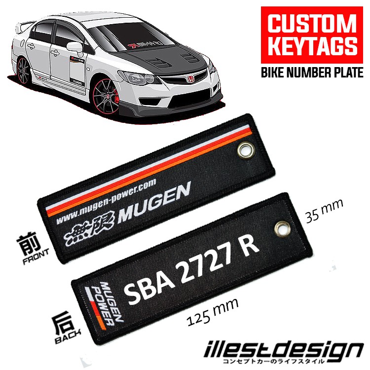 Honda Mugen Car Key tag : Custom Print Key Chain. ACCORD EURO R SIR ...