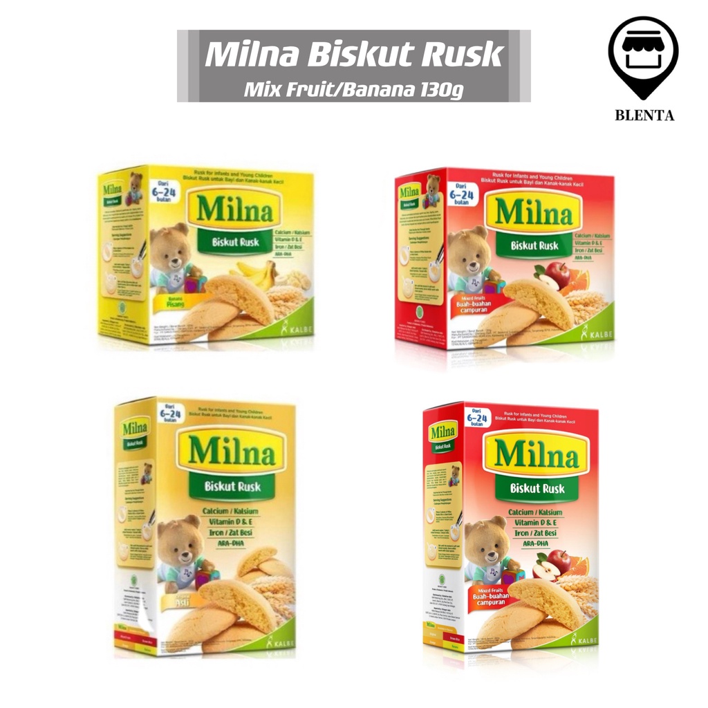 Milna Biskut Rusk 6-24 Month Mix Fruit/Banana 130g/260g🔥SG READY STOCK🔥 ...