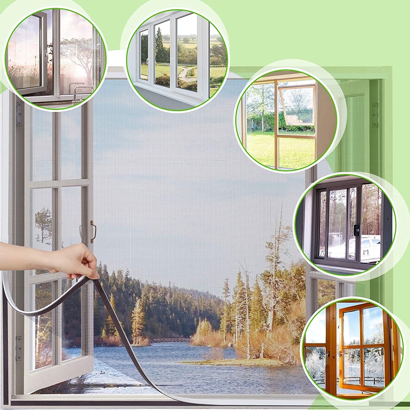 Adjustable Magnetic Window Screen &Velcro Window Screen，anti mosquito ...