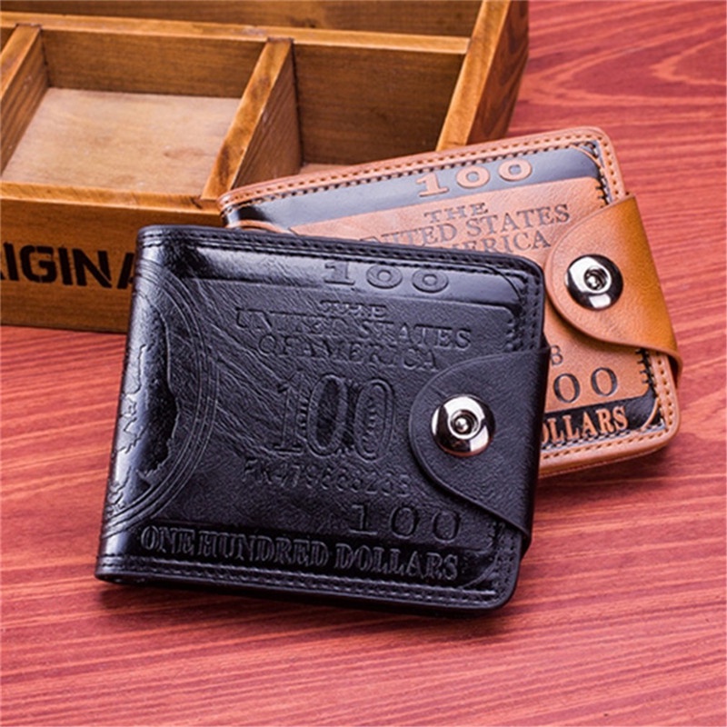 US "$100" Dollar Bill Leather Bifold Wallet For Men Cash Id Slots Card ...