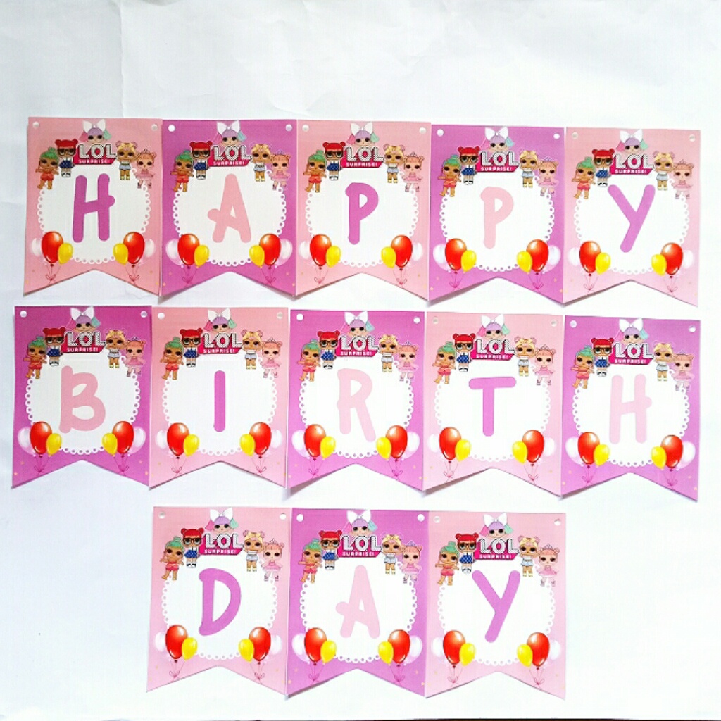 Banner flag bunting garland flag birthday happy birthday LOL Surprise ...