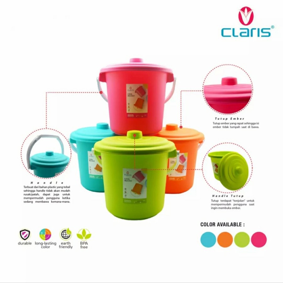 Claris Bucket+Lid/Pax EMB 19 Bucket/Big Bucket/Cute Bucket/19 Liter ...