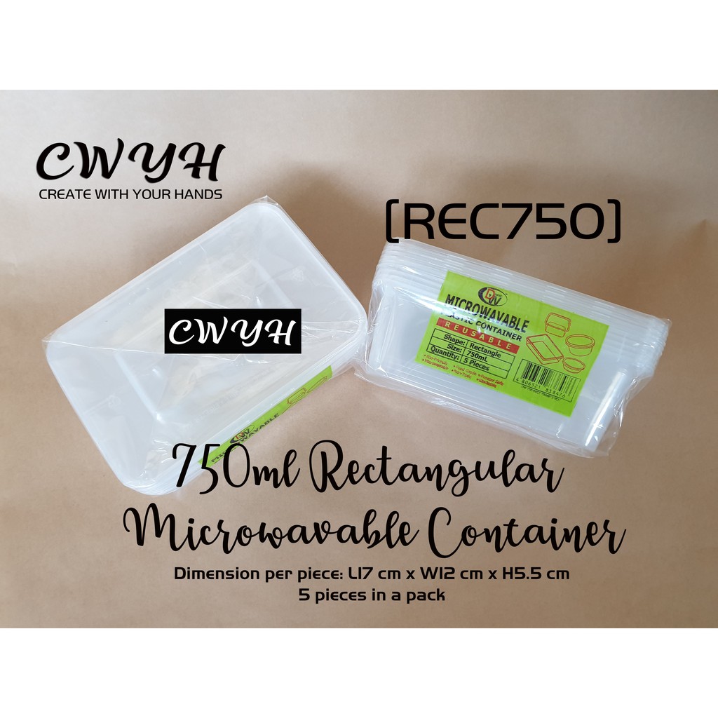 | Rectangular 750ML Microwavable Container (Bulk Box 300 pcs) | Shopee ...