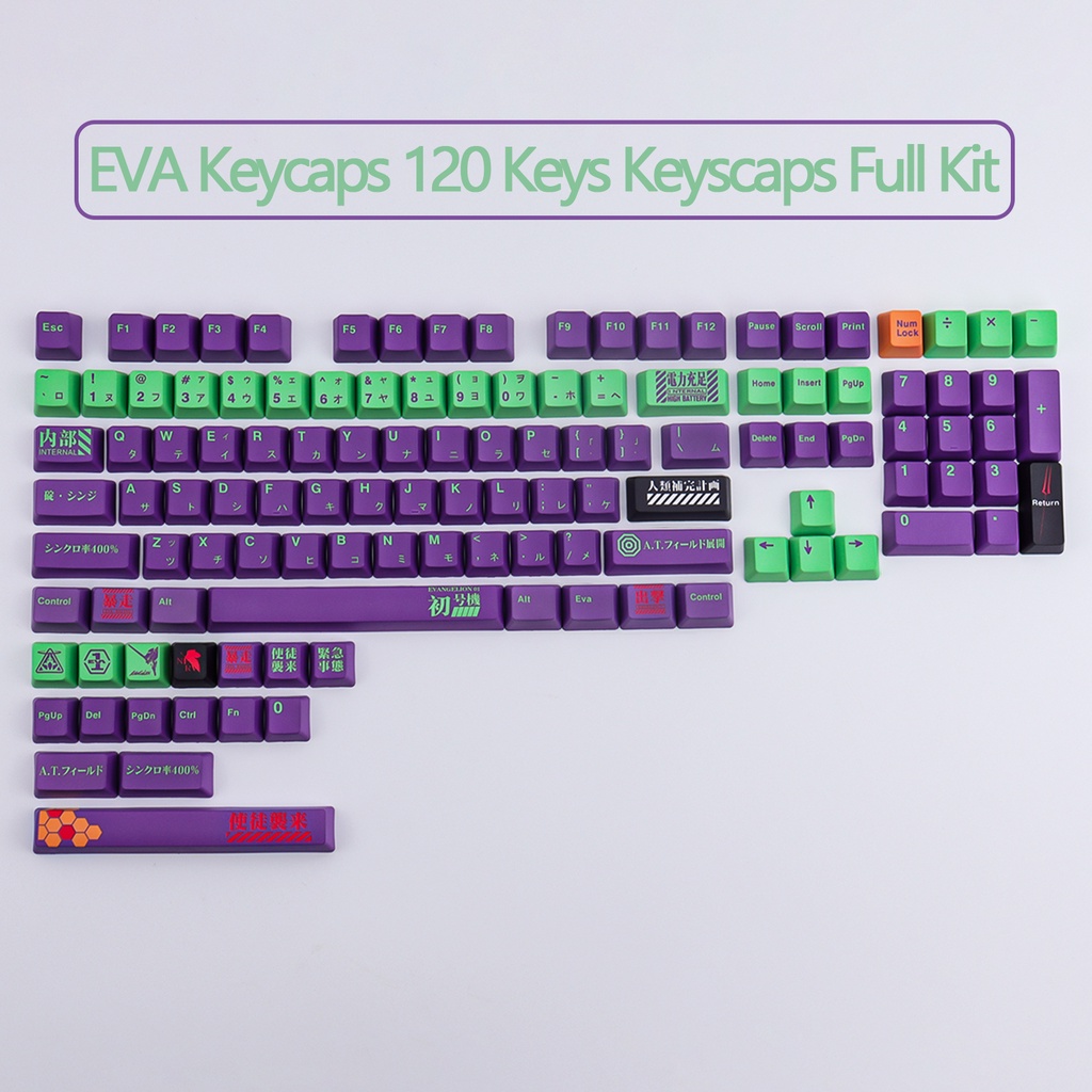 EVA Mecha-01 Keycap, 134 Keys PBT Keycaps Cherry Profile DYE-SUB EVA ...
