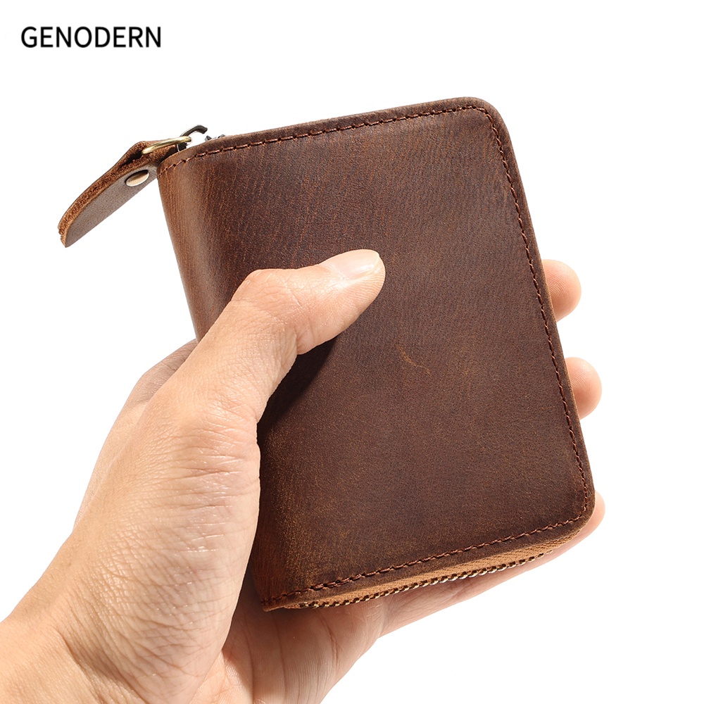 GENODERN RFID Card Holders for Men Real Leather Bank Card Holder Short ...