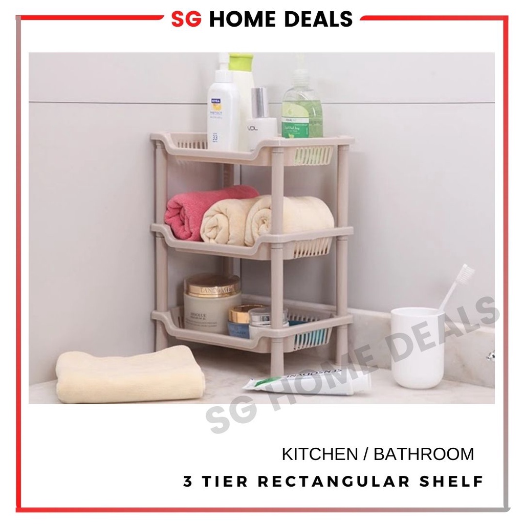 [SG STOCKS] 3 Tier Multipurpose Plastic Rack/Toilet Rack/ Kitchen ...
