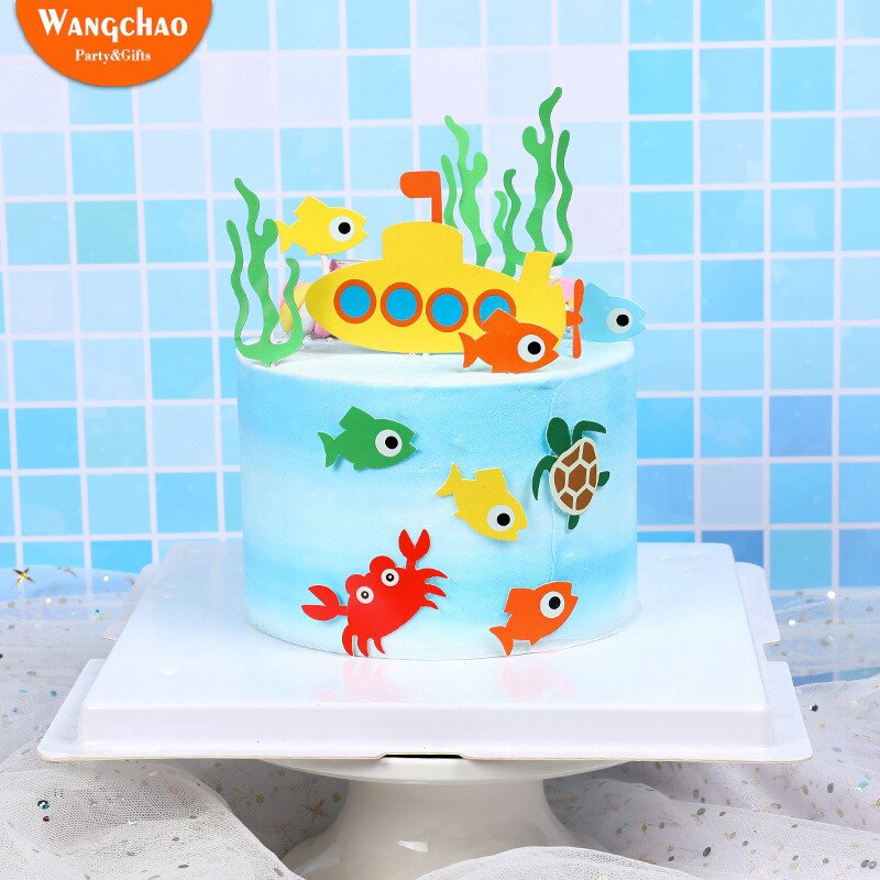 Beautiful Sea Ocean Theme Cake Topper Happy Birthday Party Decoration ...