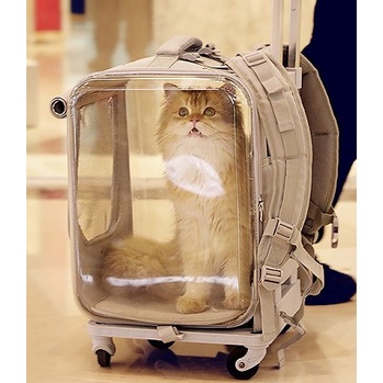 Cat Carrier Trolley Bag Draw Bar Pet Stroller Travel Carrier Cat ...