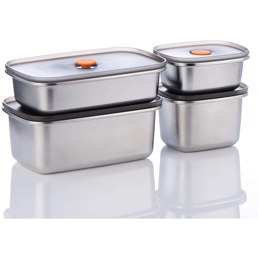 Stainless Steel Food Containers Leak Proof Metal Bento Lunch Box With ...