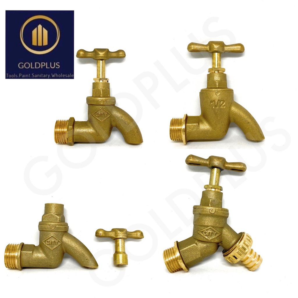 CITY 1/2" Brass Bib Tap Kitchen & Bathroom Sink Faucet | Shopee Singapore