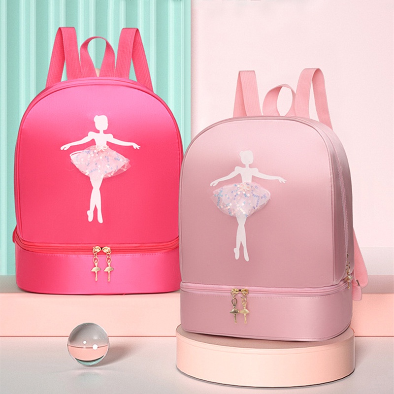 Dance bag new children's shoulder dance backpack Latin ballet school ...