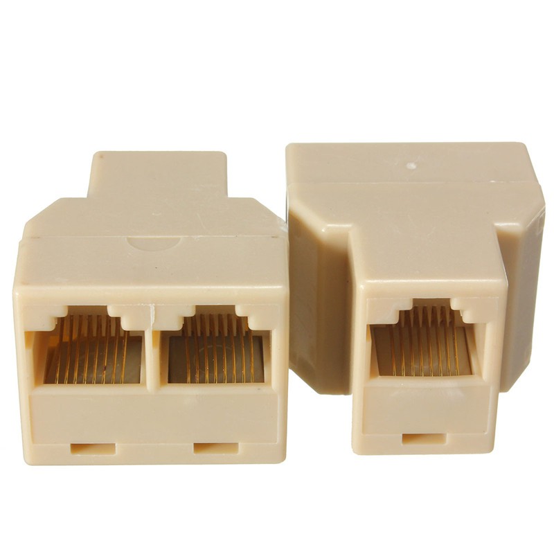 RJ45 Splitter 1 Female to 2 Female Ethernet Network Connector Adapter ...