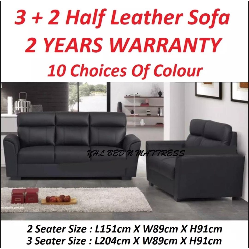 YHL Carrie Cow Hide Half Leather Sofa (Free Delivery And Installation ...