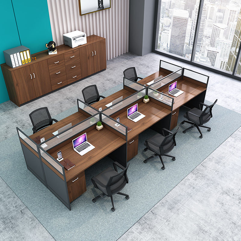 Screen desk 4 people simple staff table 6 people office table and chair ...