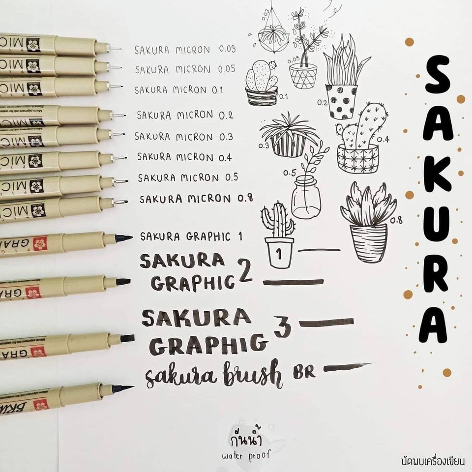 Pigma Sakura micron pen Waterproof Black Line Cutting | Shopee Singapore