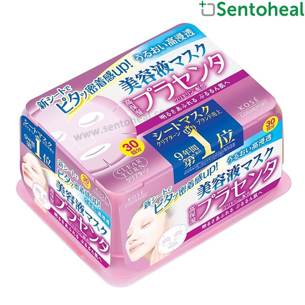 Kose Cosmeport Clear Turn Essence Mask 30 sheets - Vitamin C/ Collagen ...