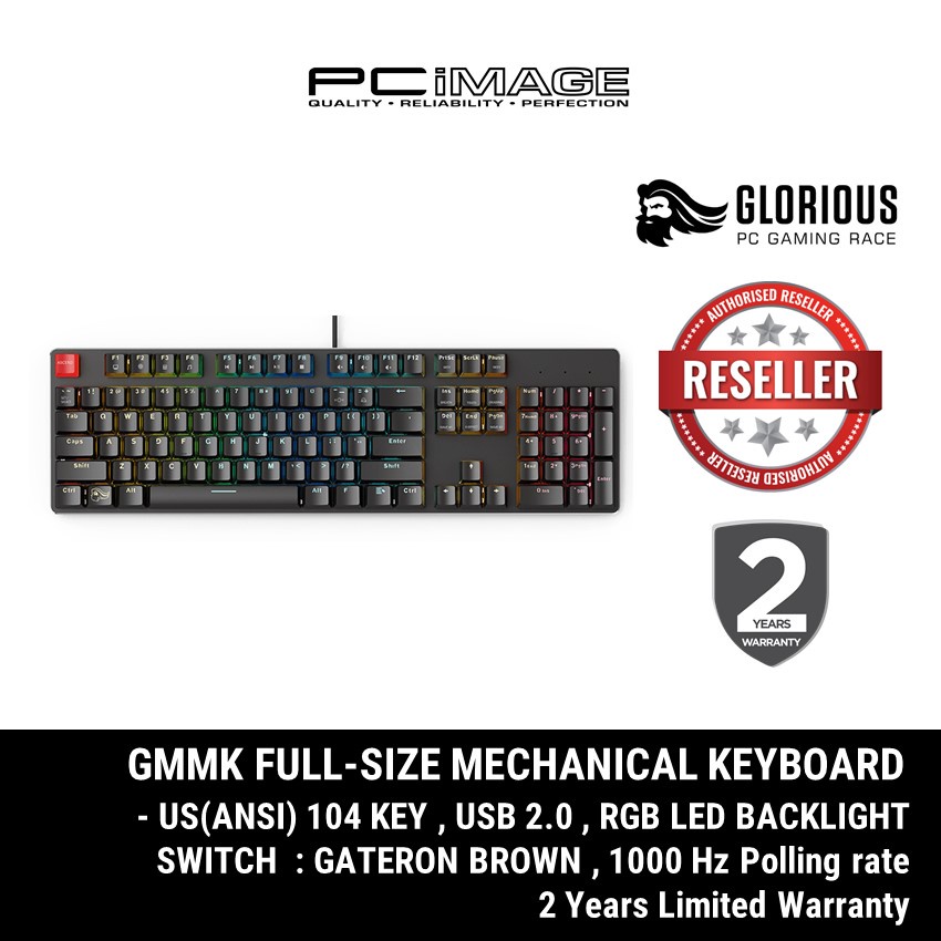 GLORIOUS GMMK FULL SIZE MECHANICAL GAMING KEYBOARD-BROWN SWITCH ...